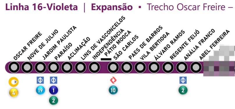 Projeto da Linha 16-Violeta é aprovado para concessão e construção